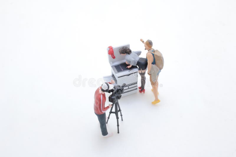 Figures in a Media Scene Capturing an Exclusive Stock Photo - Image of ...