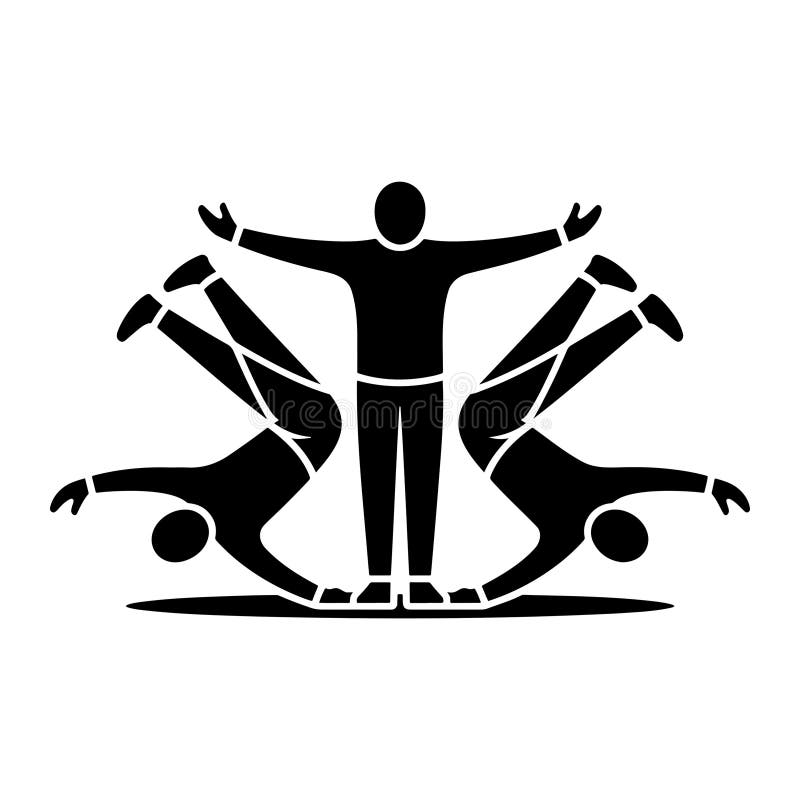 Figures in Motion Performing Acrobatic Feats Performance Dance Stock ...