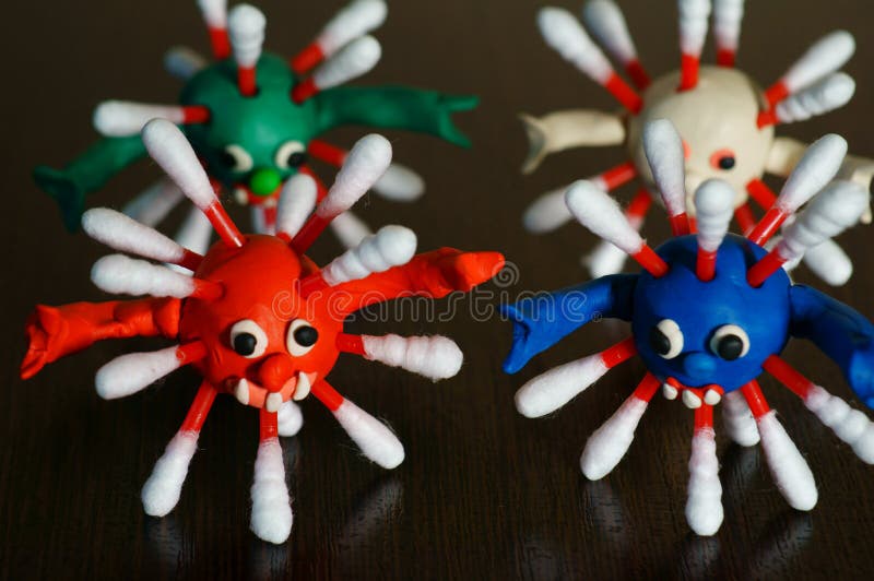 Figures of Multi-colored Viruses on the Table Stock Image - Image of ...