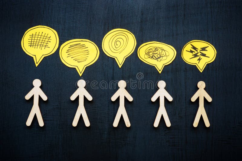 Figures with Negative Thoughts and Expressions. Mental Health Struggles ...