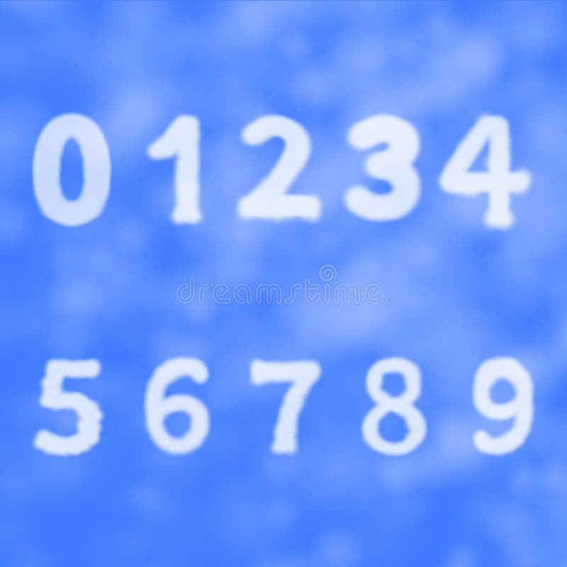 Figures and Numbers on a Background of Blue Sky with Clouds Stock ...