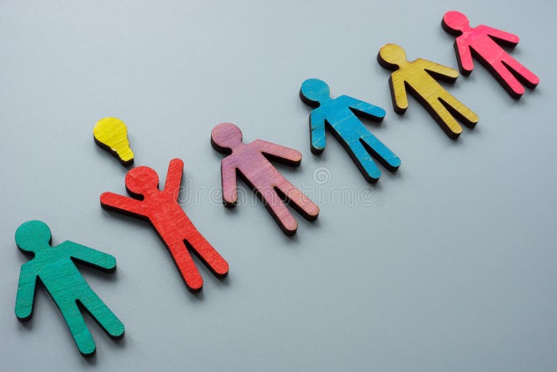 Figures and One with a Good Idea. Brainstorm Concept Stock Image ...