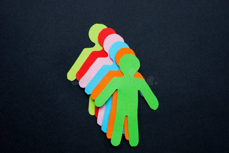 Figures of People from Colored Paper As a Symbol of Diversity. Stock ...