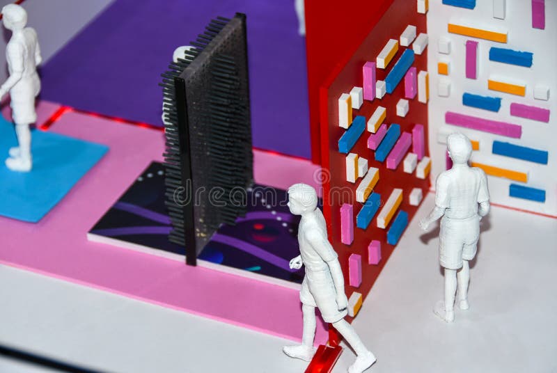 Figures of People in Miniature Educational Class Stock Photo - Image of ...