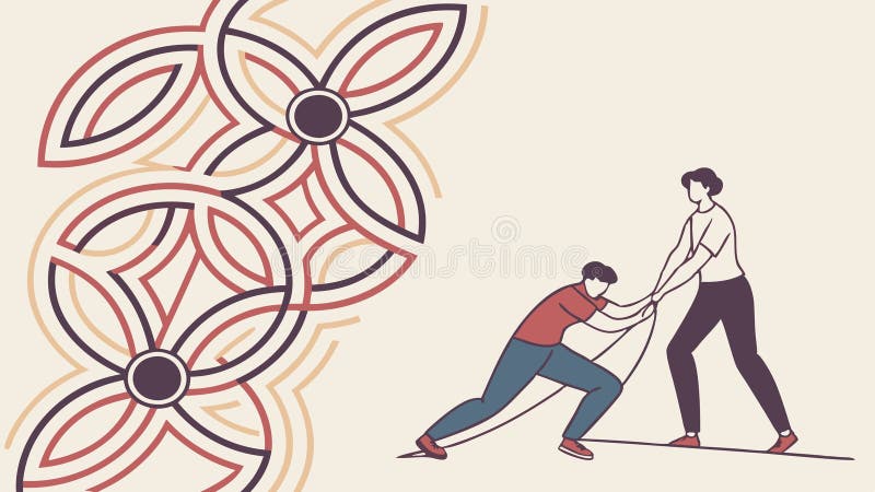 Figures Pushing Teamwork Effort Abstract Vector, Vector Design ...