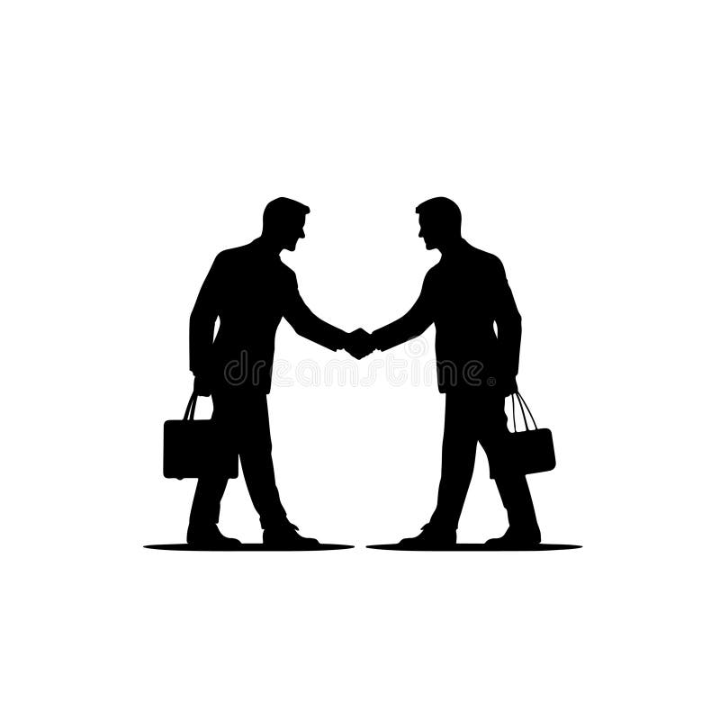 Business Man Handshake Black Silhouette Vector Stock Vector ...