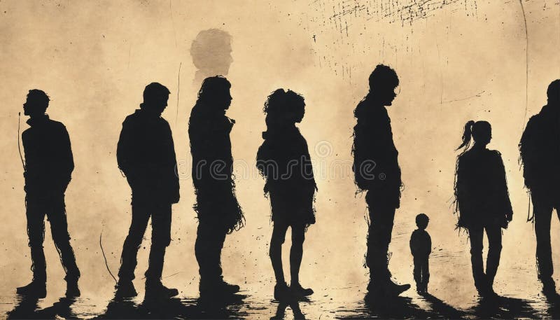 Figures, Silhouettes of People on a Light Background Stock Illustration ...
