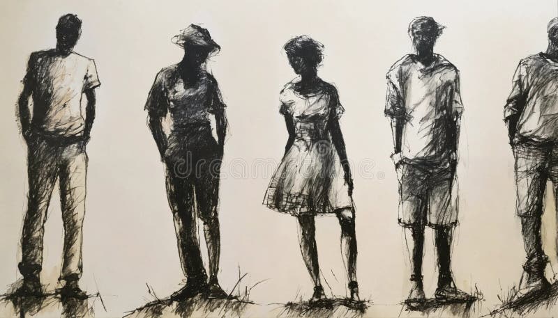 Figures, Silhouettes of People on a Light Background Stock Illustration ...