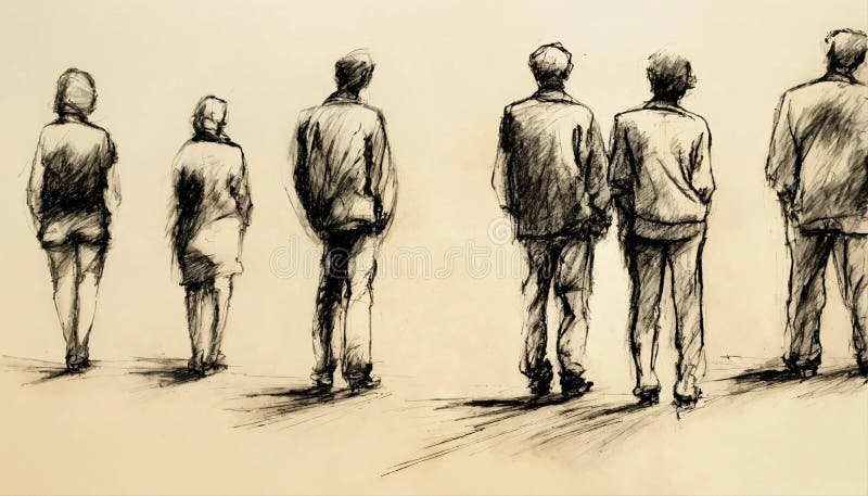 Figures, Silhouettes of People on a Light Background Stock Illustration ...