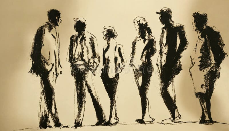 Figures, Silhouettes of People on a Light Background Stock Illustration ...