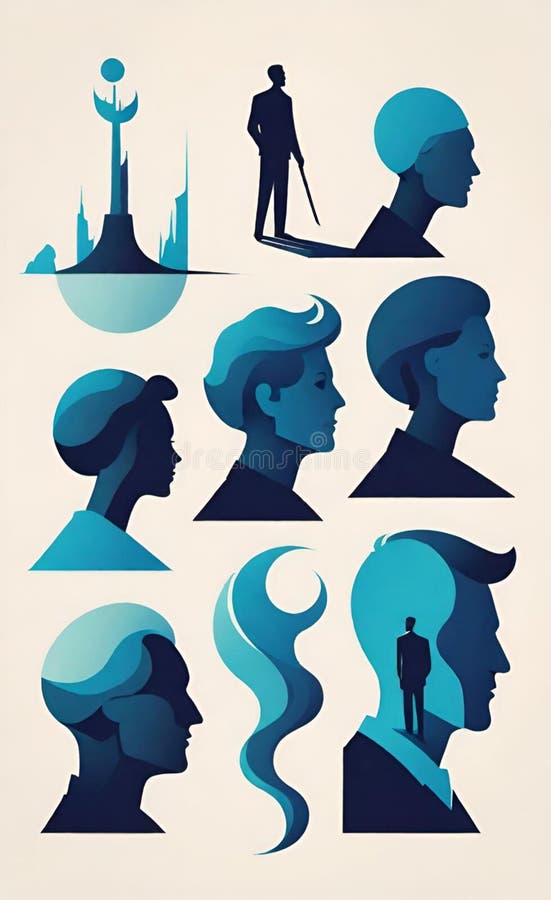 Figures, Silhouettes of People on a Light Background Stock Illustration ...