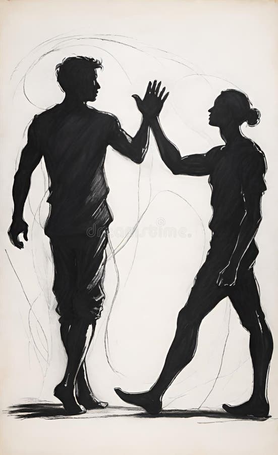 Figures, Silhouettes of People on a Light Background Stock Illustration ...