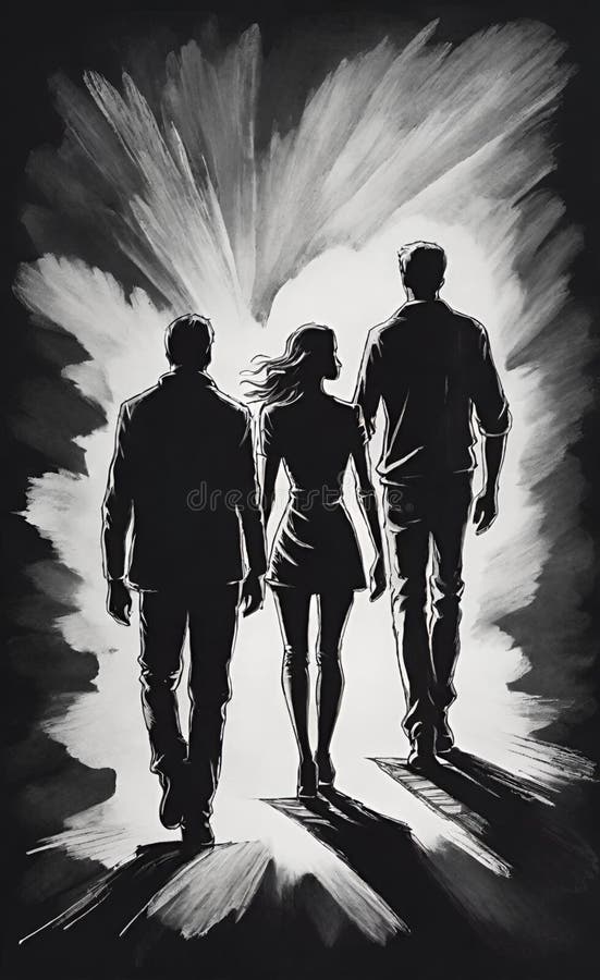 Figures, Silhouettes of People on a Light Background Stock Illustration ...