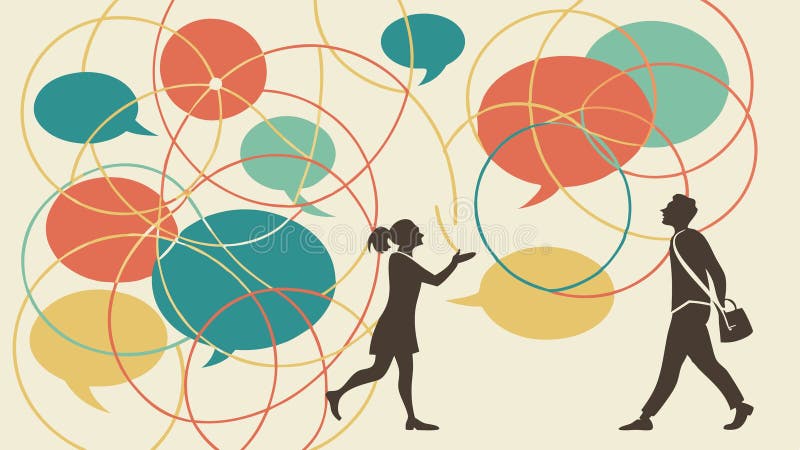 Figures with Speech Bubbles, Communication and Social Interaction ...