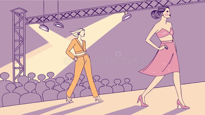 Figures on Stage with Spotlights Performing Vector Design Generative AI ...