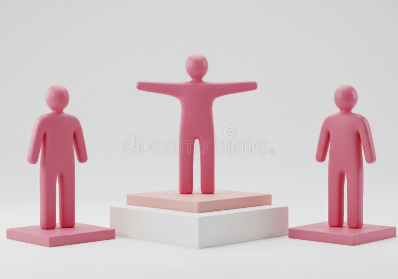 Figures Standing on Platforms Simple Concept Stock Illustration ...