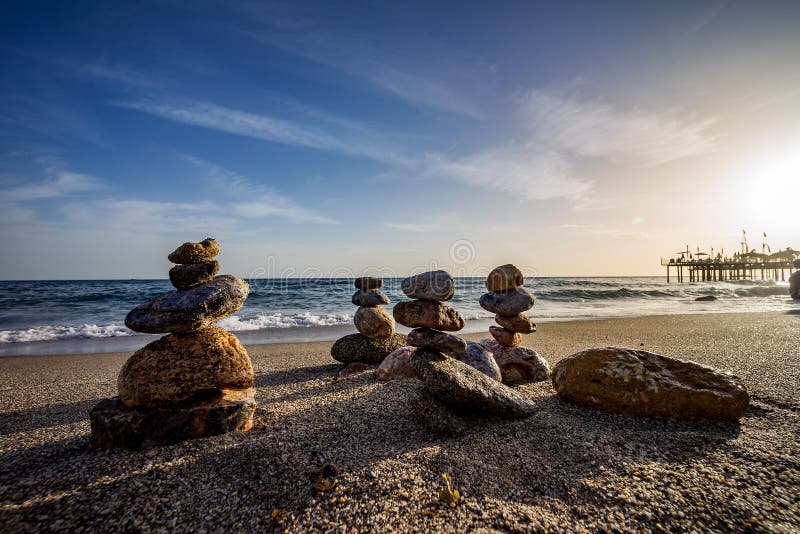 Figures of Stones on the Beach. Beach, Sun, Wave Stock Photo - Image of ...