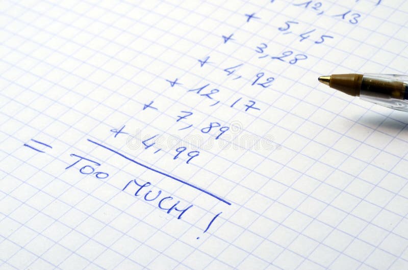 Figures and Sum for Outlay Background Stock Photo - Image of scratch ...