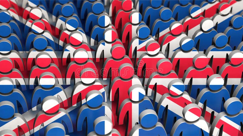 Figures and UK Flag - People of Great Britain Stock Illustration ...