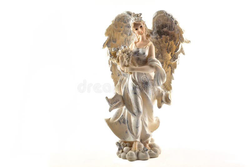 Figurine of an Angel on a White Background Stock Photo - Image of color ...