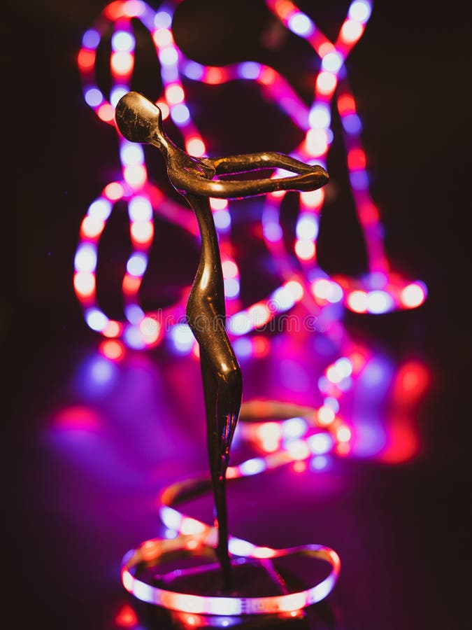 Figurine of Dancer with Bokeh Led Lights Stock Photo - Image of ...