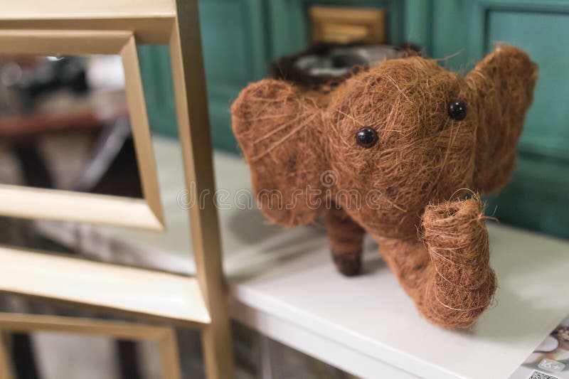 Figurine of elephant stock photo. Image of straw, souvenir - 43265258