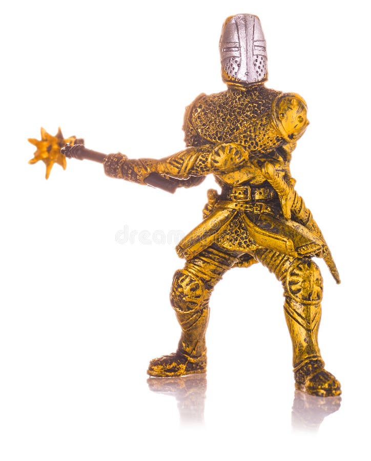 Figurine a Medieval Knight Isolated on White Stock Image - Image of ...