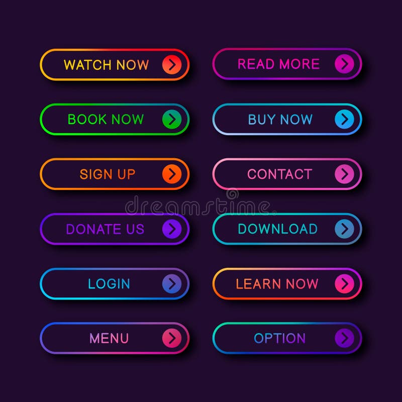 Fije De Los Botones Abstractos Modernos De La Web Ilustración del ...