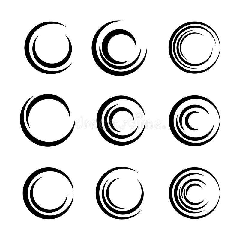 Fije De Símbolos Y De Iconos De Círculos Abstractos Stock de ...