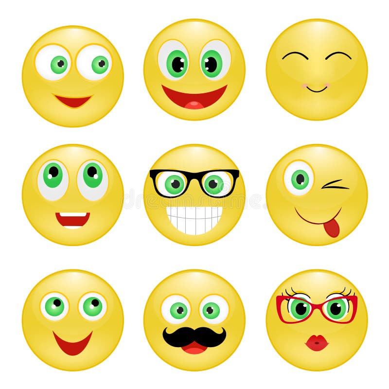 Fije el smiley ilustración del vector. Ilustración de sonrisas - 72390382