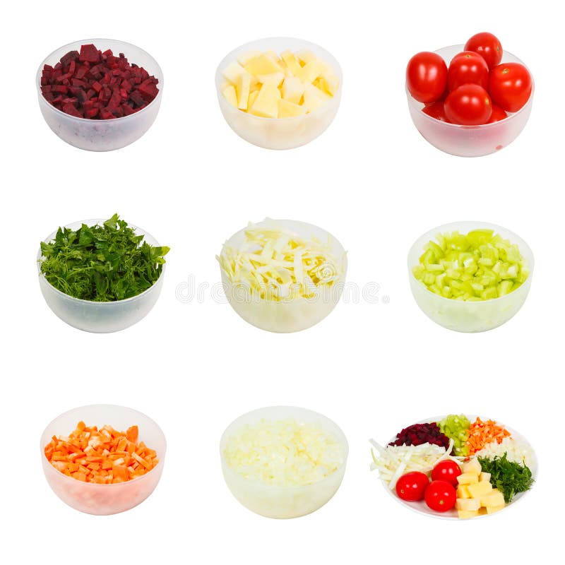 Fije Las Verduras Cortadas En Una Placa Aisladas Foto de archivo ...