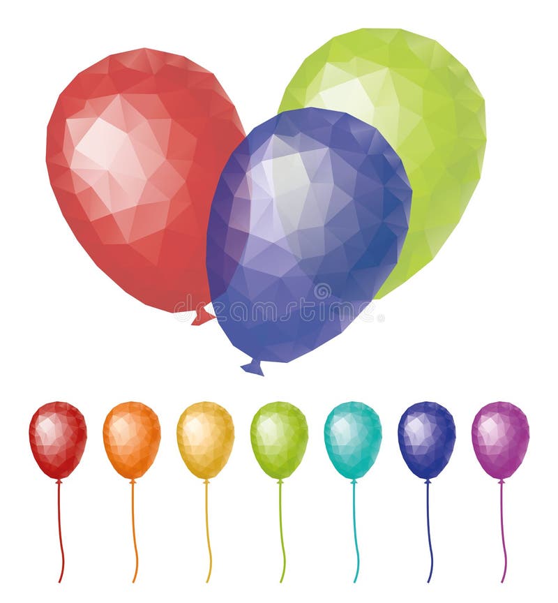 Fije Los Globos Del Color Del Triángulo Ilustración del Vector ...