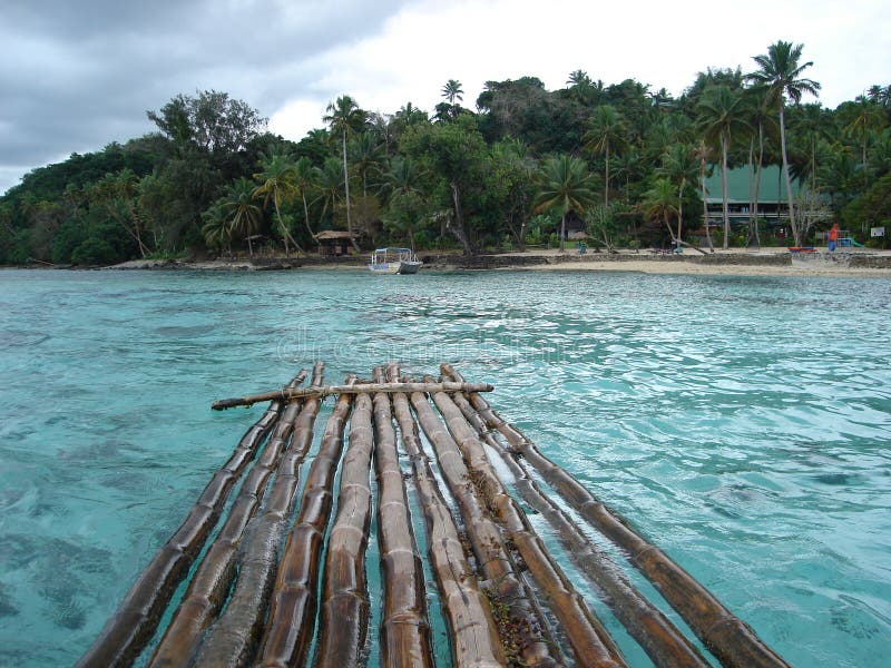 Fiji Bamboo Raft 3 stock photo. Image of crusoes, water - 1184376