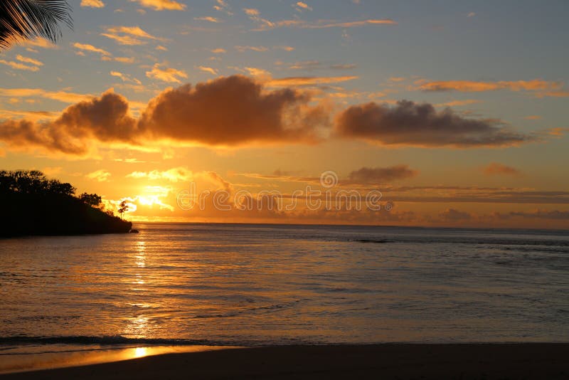 Fiji Beach Sunset stock photo. Image of sunset, islands - 64157290
