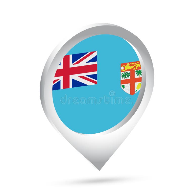 Fiji flag 3d pin icon stock vector. Illustration of trip - 262034994