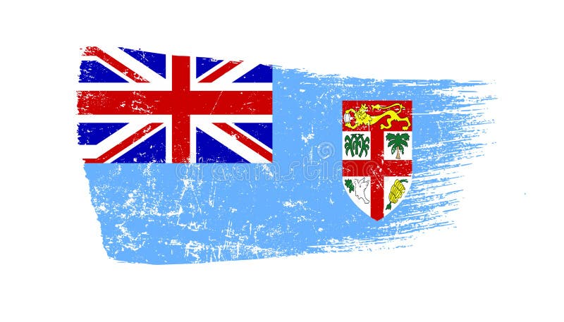 Fiji Flag Designed in Brush Strokes and Grunge Texture Stock ...