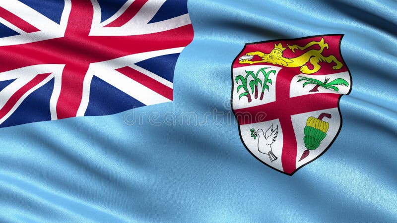Flag of Fiji Realistic Waving on Green Screen. Seamless Loop Animation ...