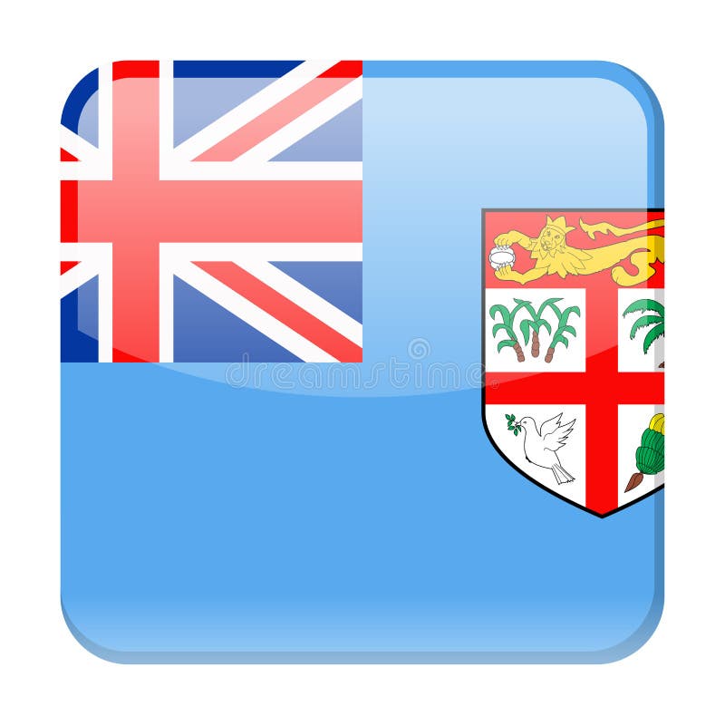 Fiji Flag Vector Square Icon Stock Illustration - Illustration of ...