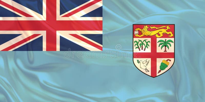 Fiji Flag Waving in the Wind Stock Illustration - Illustration of ...