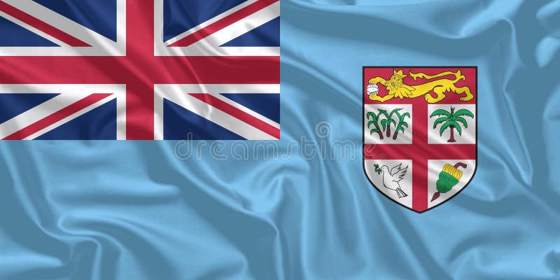 Fiji Flag Waving in the Wind Stock Illustration - Illustration of ...