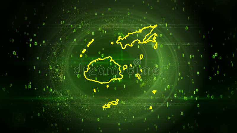 Fiji Map on Digital Background Stock Illustration - Illustration of ...