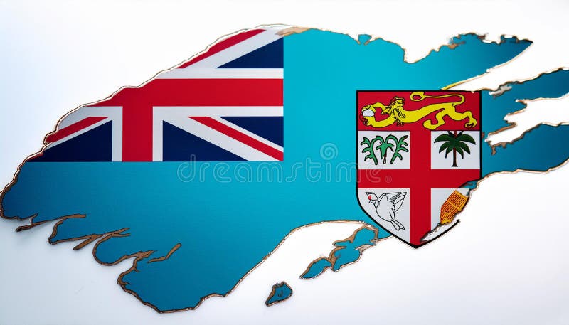 Fiji Map with Flag stock illustration. Illustration of pattern - 342144603