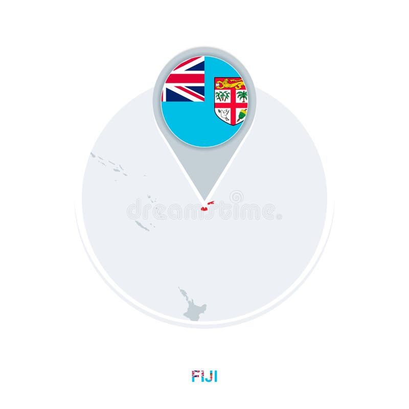Fiji Detailed Map Highlighted on Blue Rounded World Map Stock Vector ...