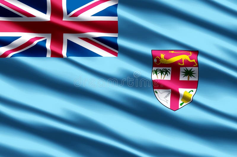 Fiji Realistic Flag Illustration. Stock Illustration - Illustration of ...