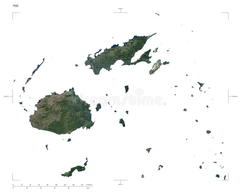 Fiji Shape on White. Low-res Satellite Stock Illustration ...