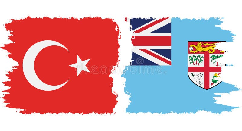 Fiji and Turkey Grunge Flags Connection Vector Stock Vector ...