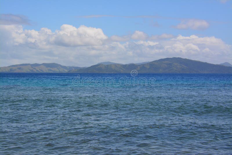 Fijian sea stock image. Image of turquoise, mountain - 37036439