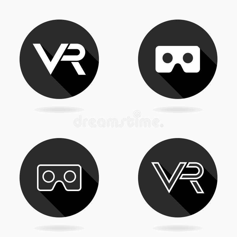 Fijn Vector Vlak Pictogram Met VR-Embleem Vector Illustratie ...