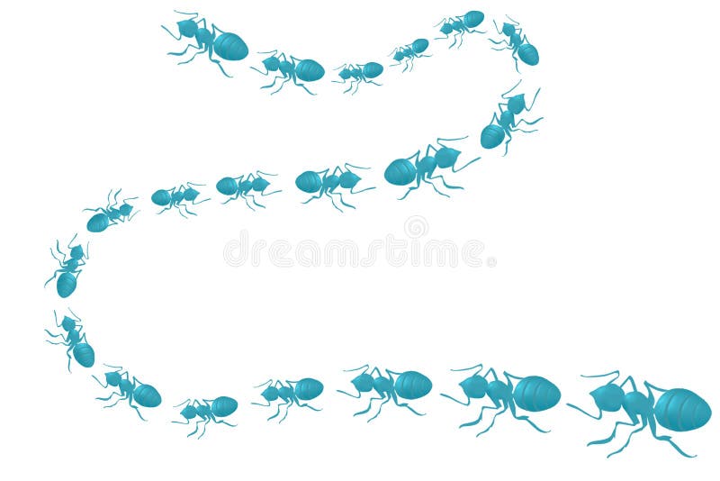 Fila da formiga ilustração stock. Ilustração de fila, rotina - 8316121