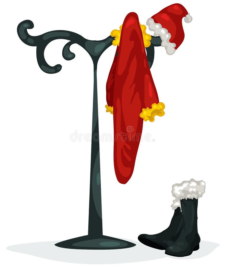 Fila De La Capa Con La Ropa De Santa Ilustración del Vector ...